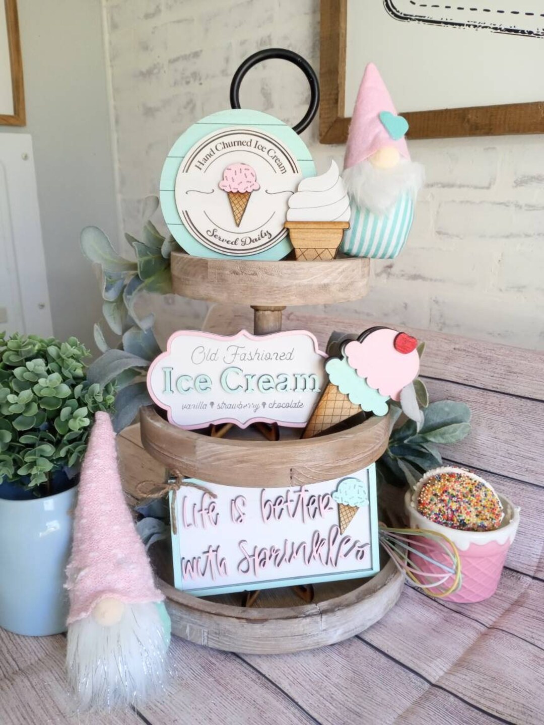 Ice Cream Tier Tray Decor I Scream You Scream We All Scream for Ice ...