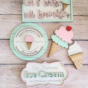 Ice Cream Tier Tray Decor I Scream You Scream We All Scream for Ice ...