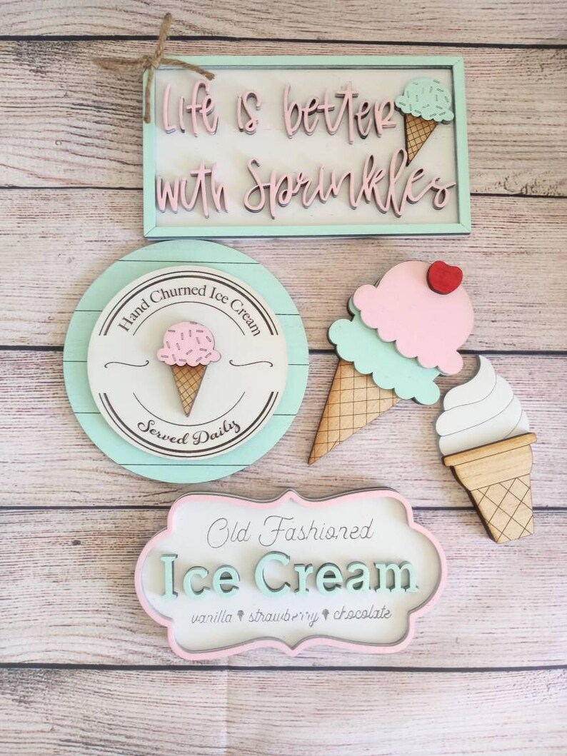 Ice Cream Tier Tray Decor I Scream You Scream We All Scream - Etsy