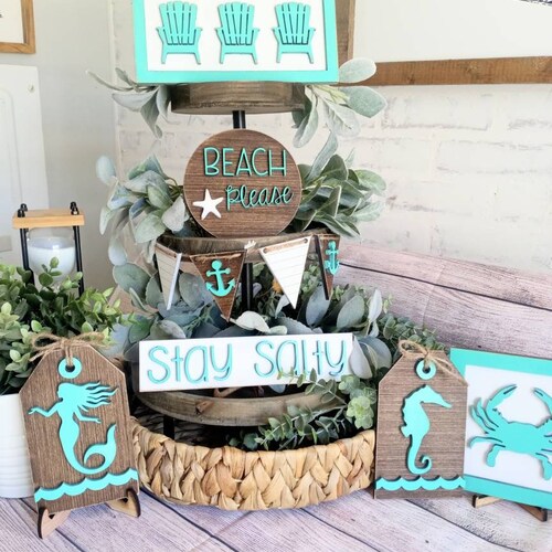 Beach Tier Tray Signs.. Beach Decor..beach Signs. Beach 3d - Etsy
