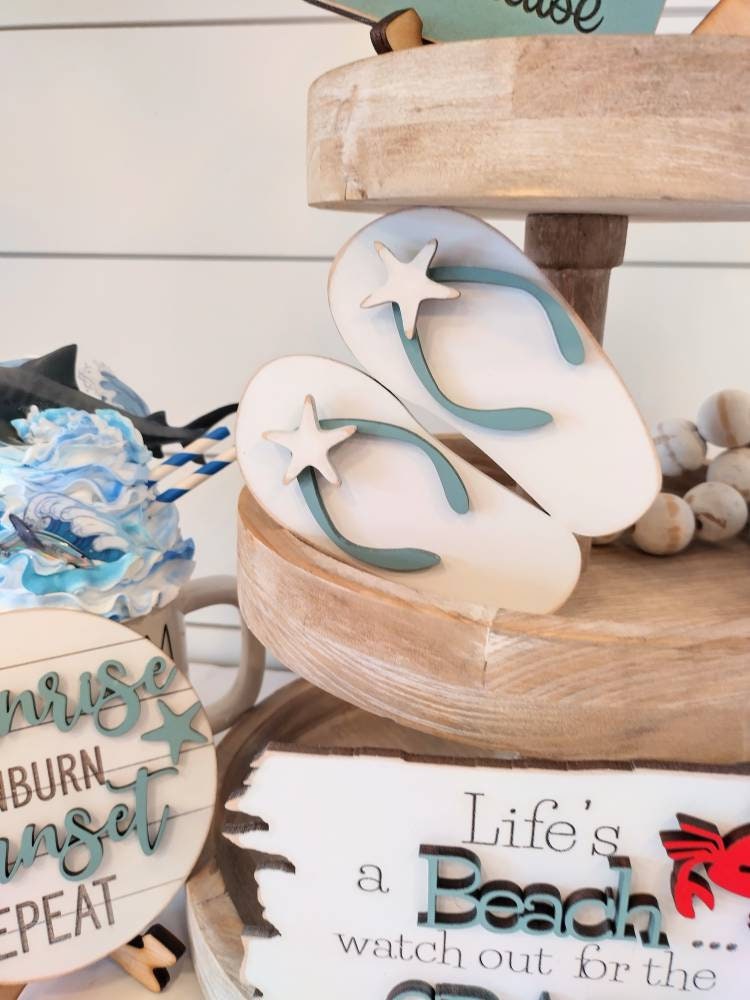 Beach Tier Tray Signs.. Beach Decor..beach Signs. Beach 3d - Etsy