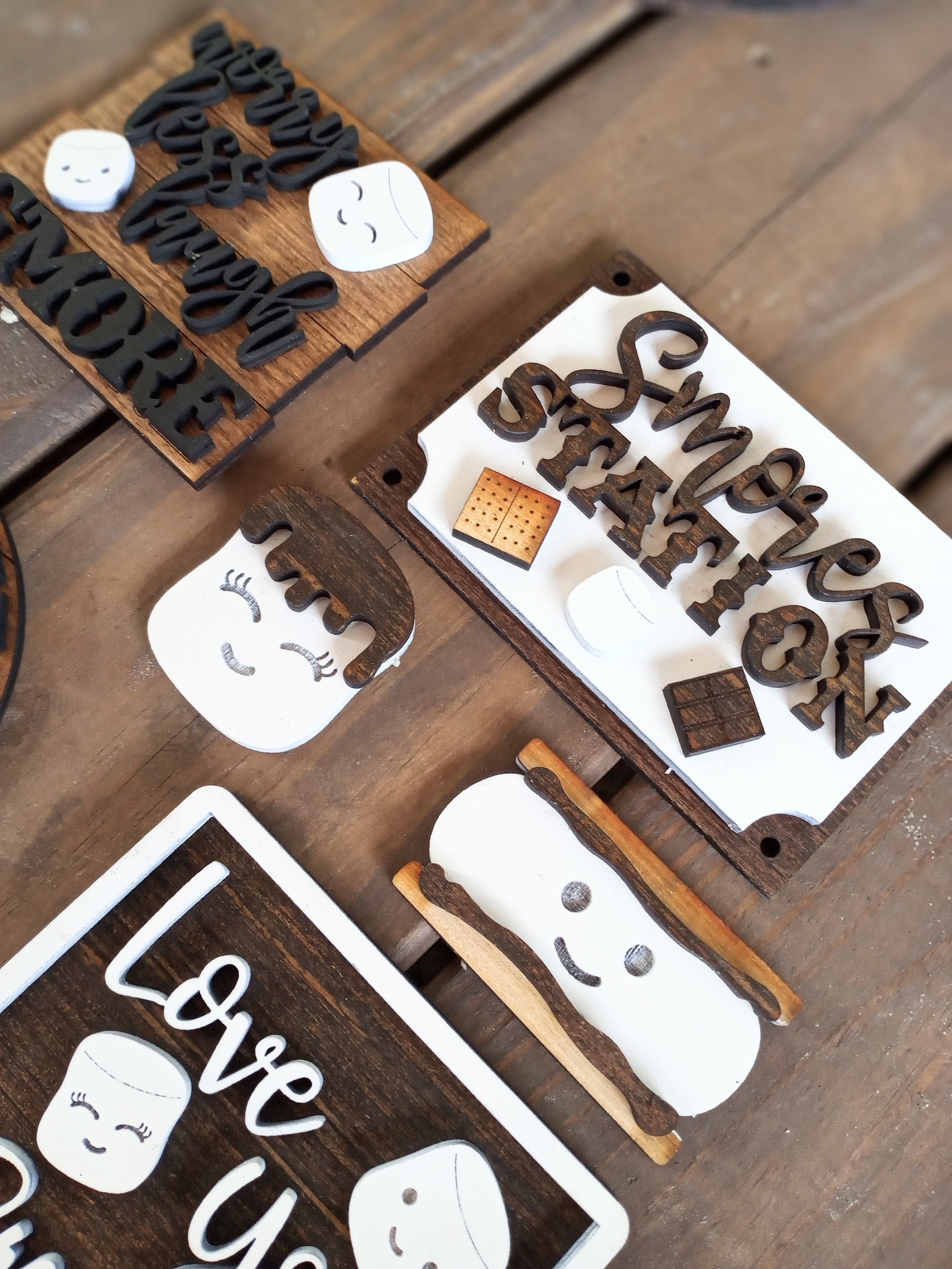 Smores Tier Tray Set S'moresmini Wood Signs | Etsy