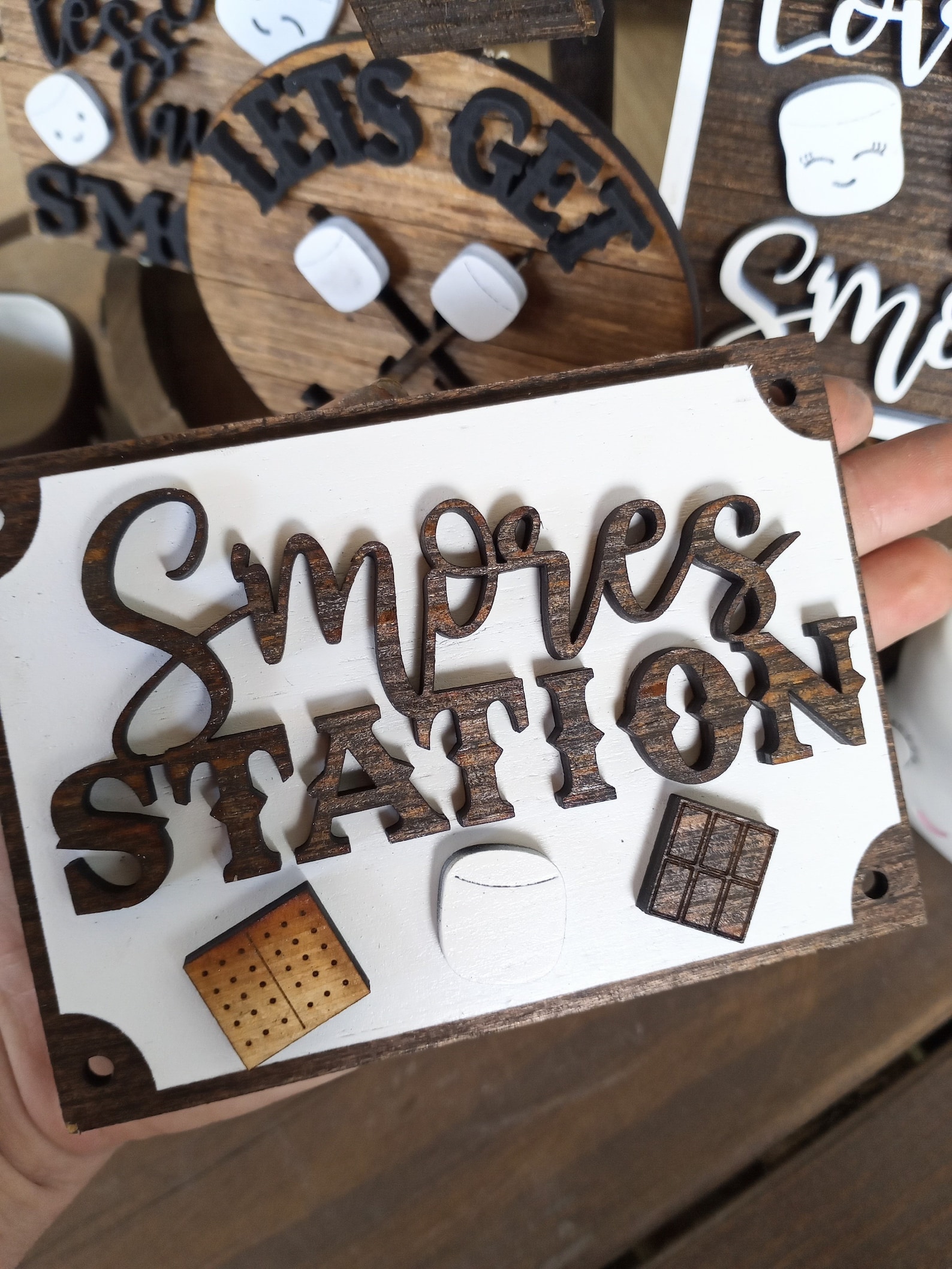 Smores Tier Tray Set S'moresmini Wood Signs | Etsy