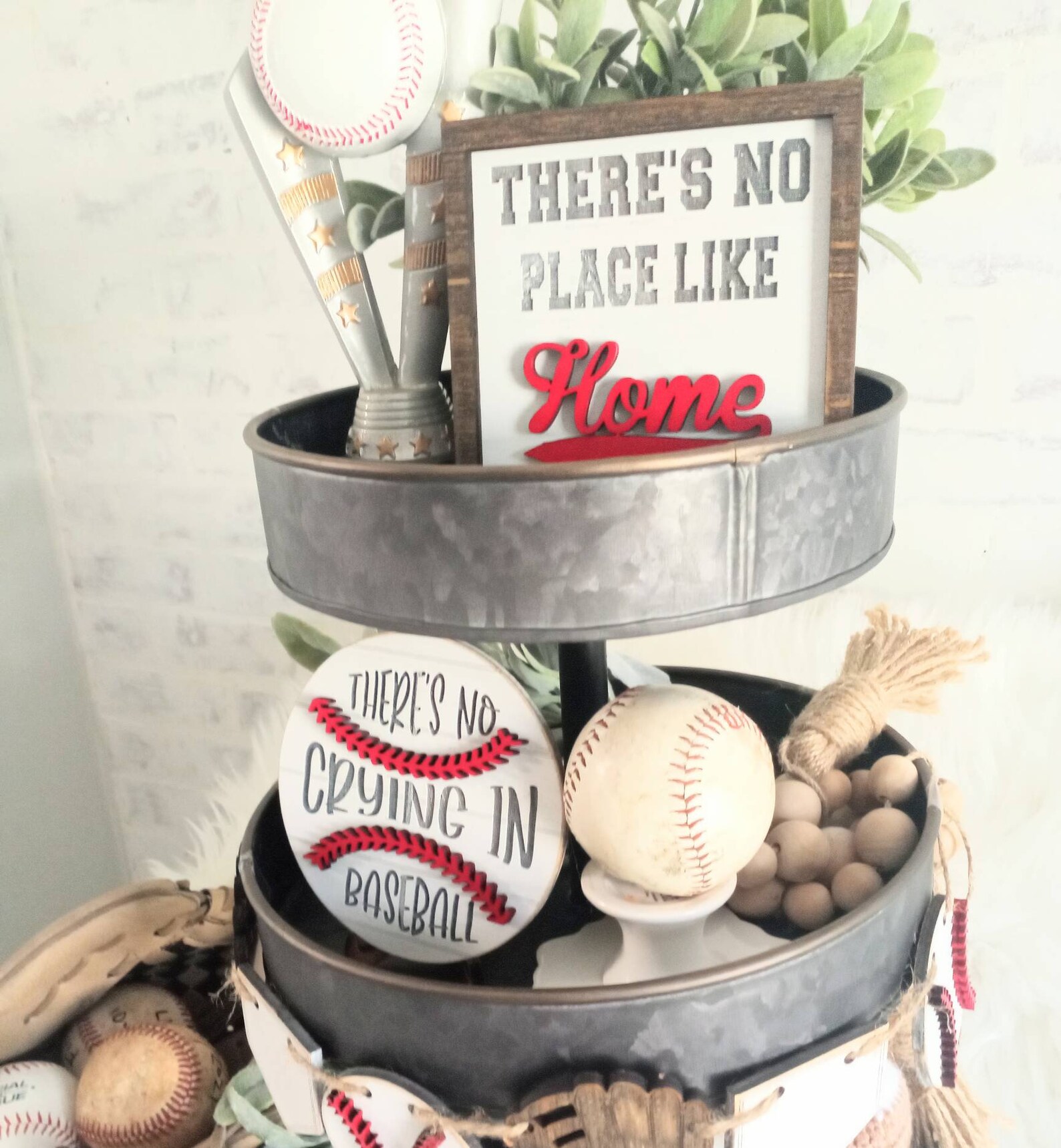 Baseball Tiered Tray Decor Baseball Tiered Tray Signs | Etsy
