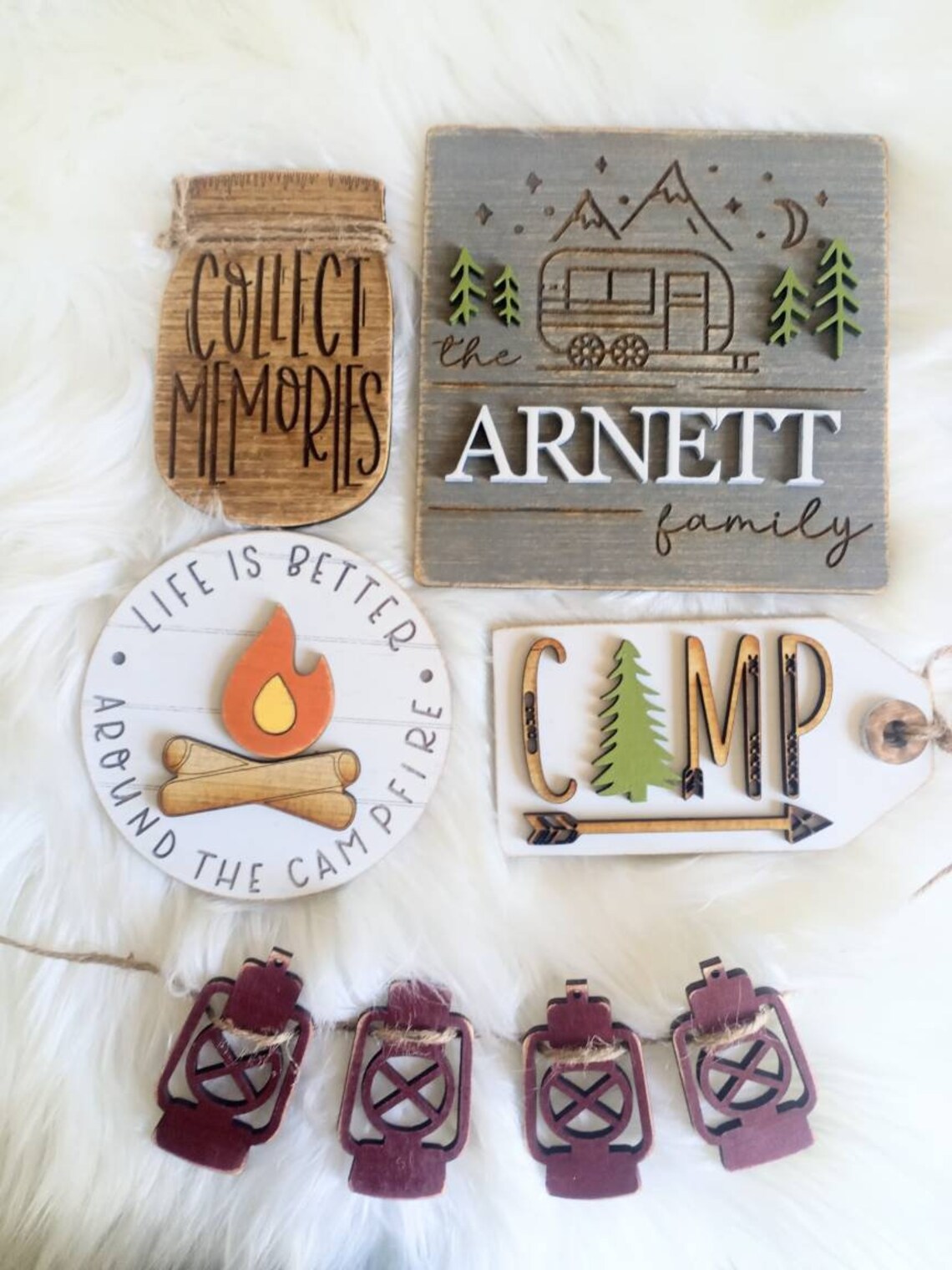 Camping tier tray..camping decor..smores ..personalized | Etsy