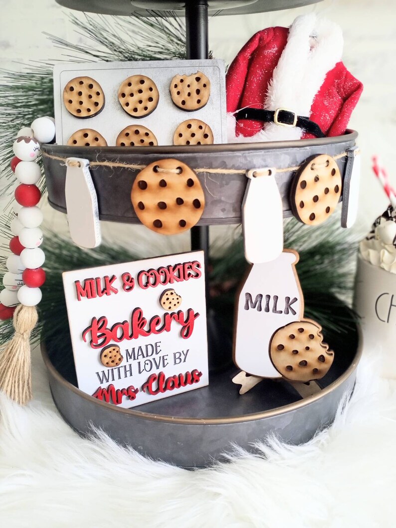 Santa's Milk and Cookies. Santa Milk and Cookies Tier Tray. Christmas ...