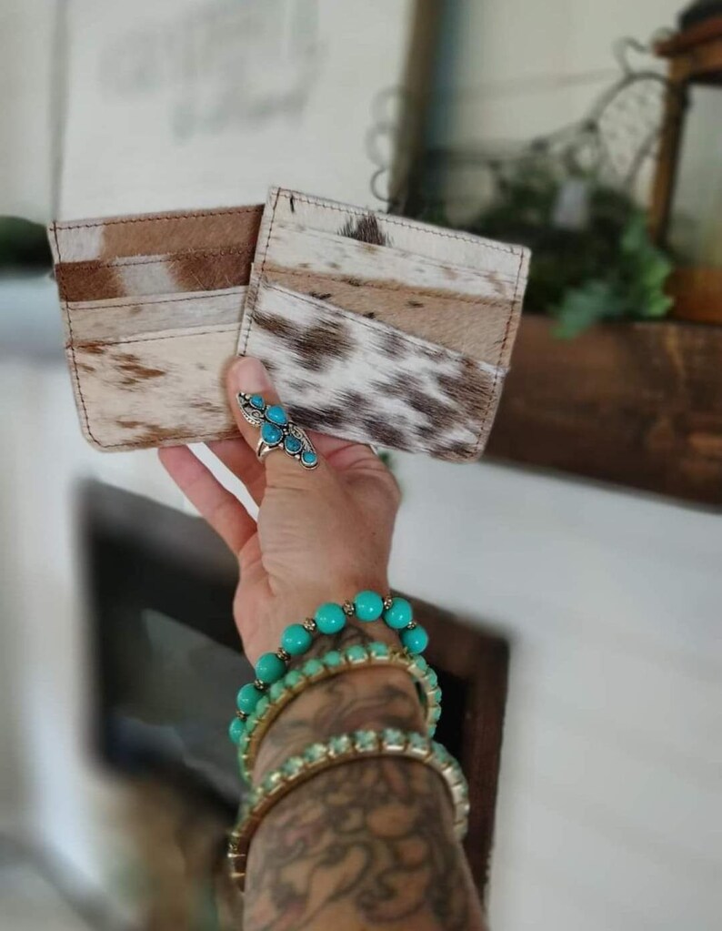 Cowhide Card Holder,western,cowhide Card Holders,hair on Hide, Gifts ...