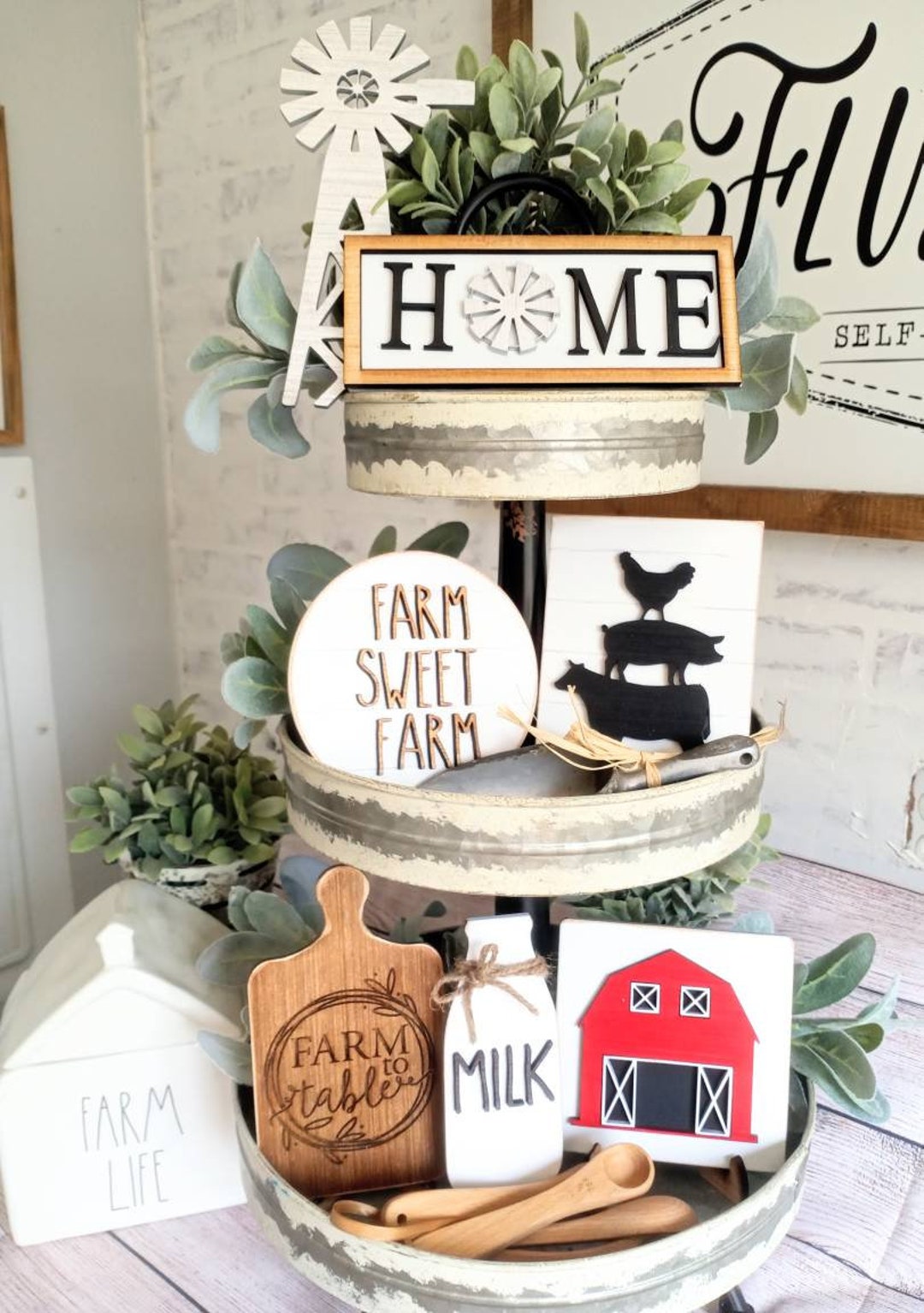 Farmhouse Tier Tray Decor.... Farmhouse Decor.. .. Mini Signs.. Coffee ...