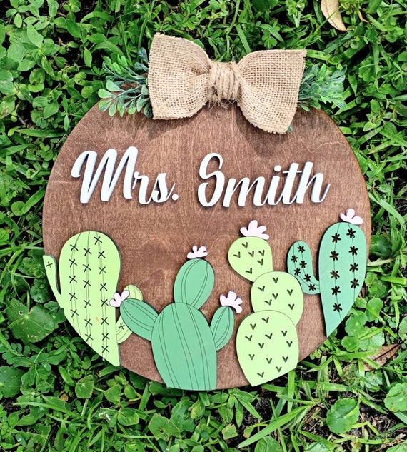 Cactus Teacher Decor. Cactus Teacher Gifts. Cactus Door | Etsy