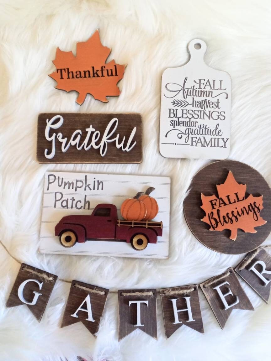 Fall Tier Tray Decor.. Fall Mini Signs.. Fall Signs for Tier Tray ...