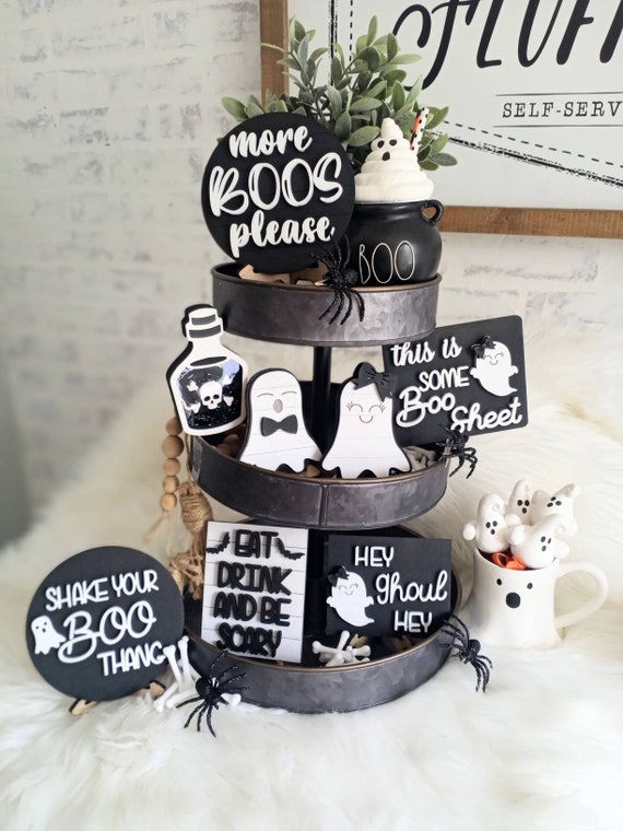 Halloween Tier Tray. Mini Signs for Tier Tray. Ghost Tier - Etsy