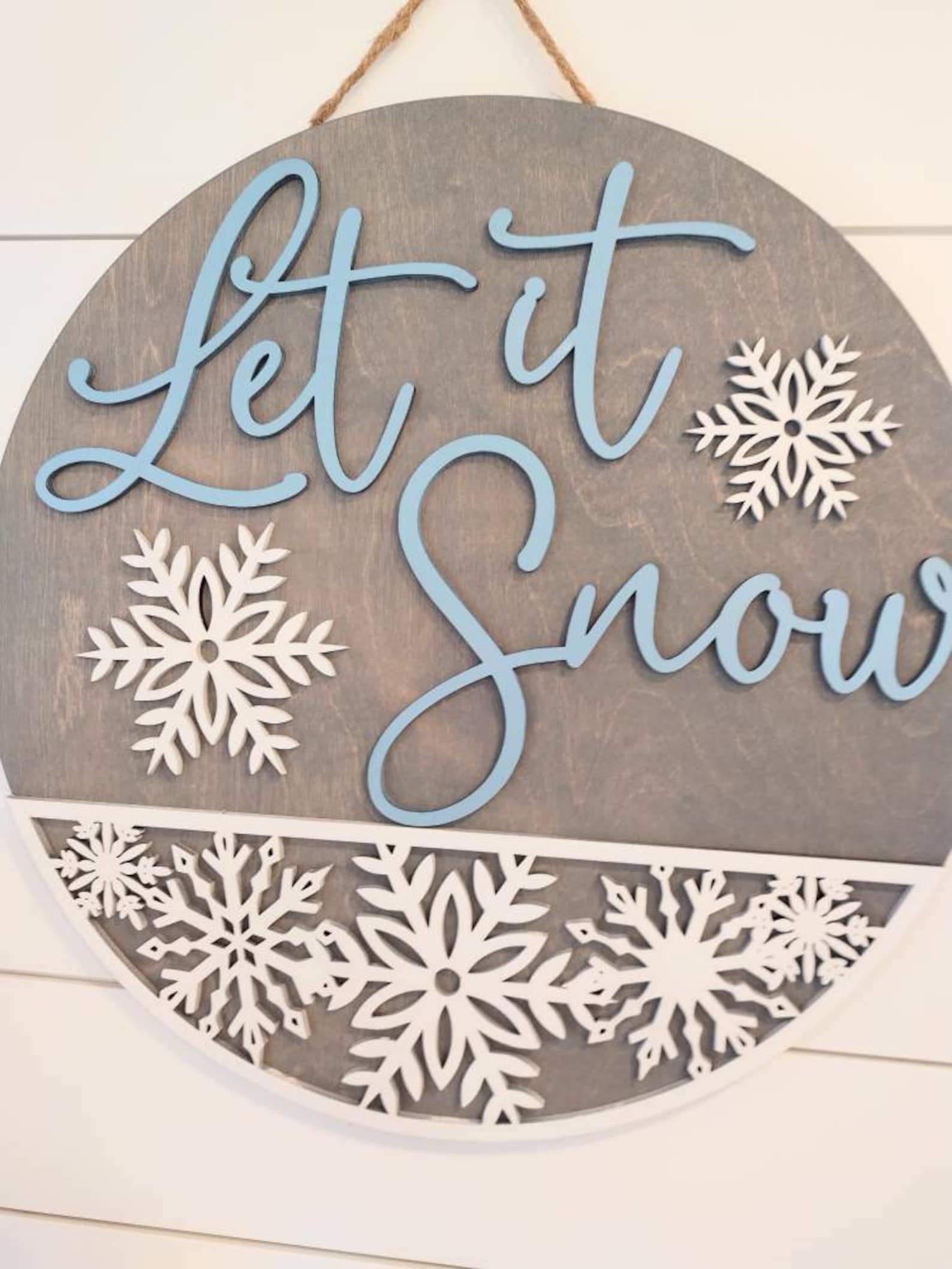 Let It Snow Door Hanger. Winter Door Hanger. Christmas Door - Etsy