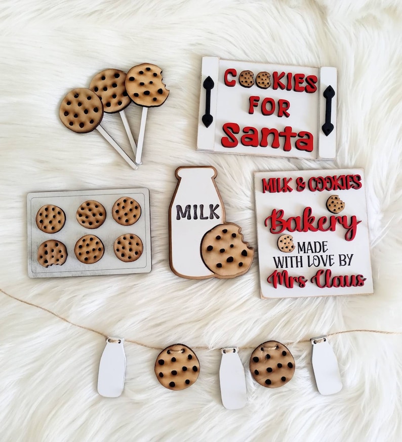 Santa's Milk and Cookies. Santa Milk and Cookies Tier Tray. Christmas ...