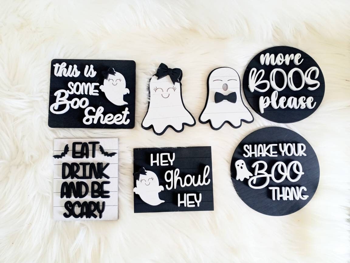Halloween Tier Tray. Mini Signs for Tier Tray. Ghost Tier - Etsy