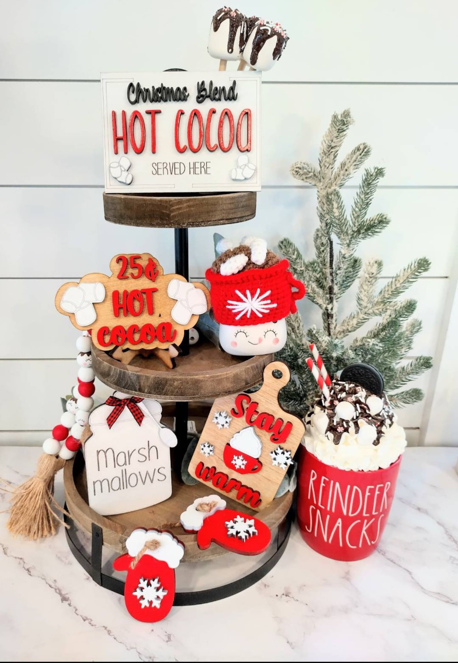 Hot Cocoa Tier Tray.hot Cocoa Bar. Hot Cocoa Display. Mini - Etsy