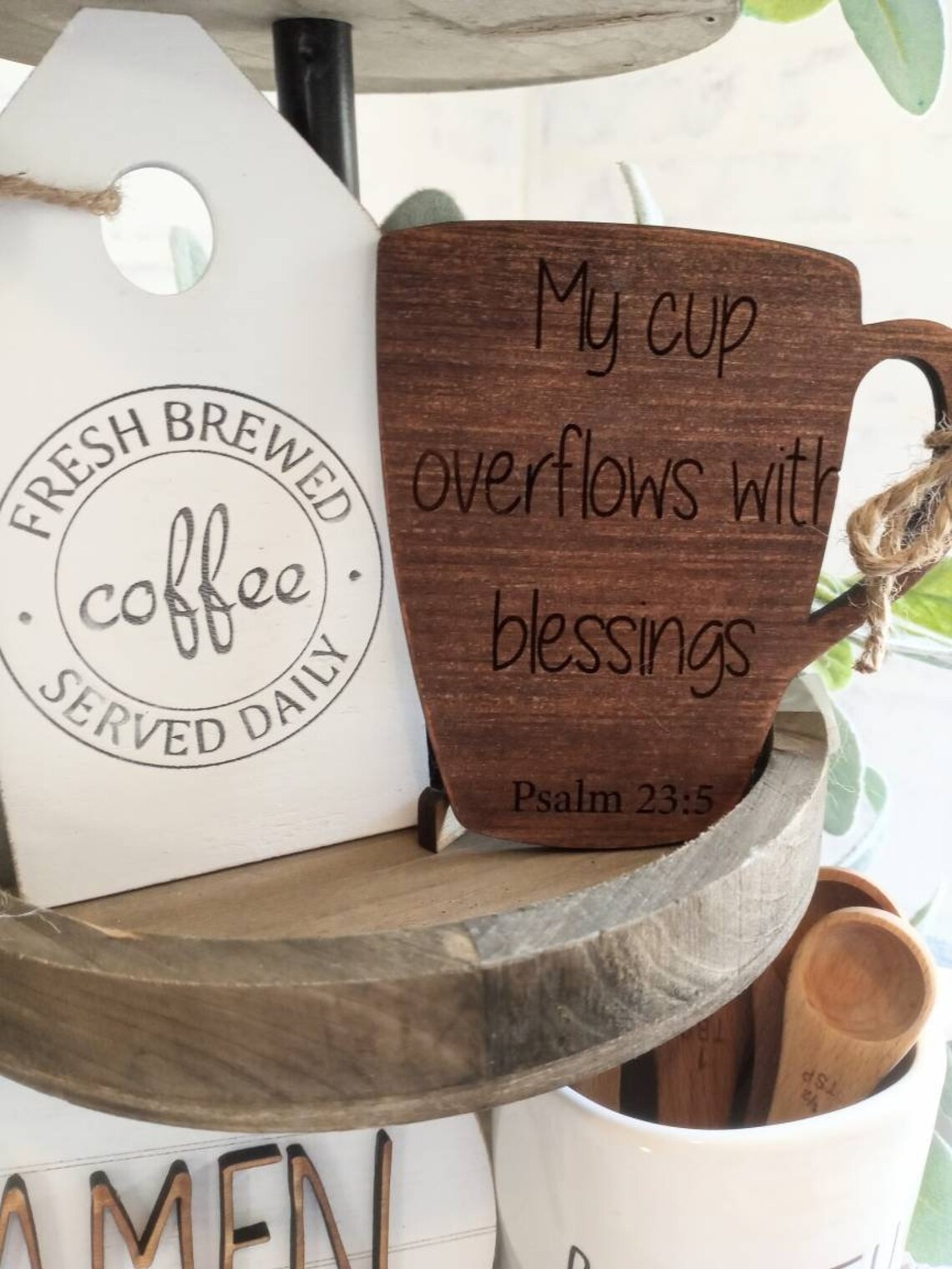 Coffe and Jesus Tier Tray Decor Coffe Bar Decor Mini Signs 3D | Etsy