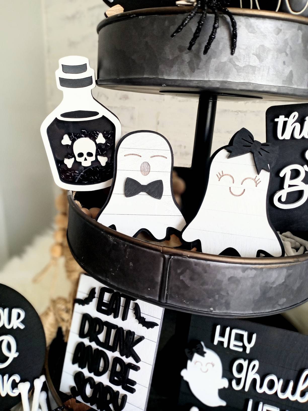 Halloween Tier Tray. Mini Signs for Tier Tray. Ghost Tier - Etsy