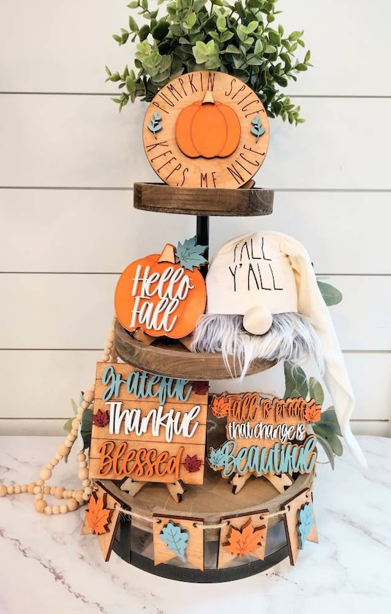 Fall Tier Tray. Pumpkin Tier Tray. Thanksgiving Tier Tray. - Etsy