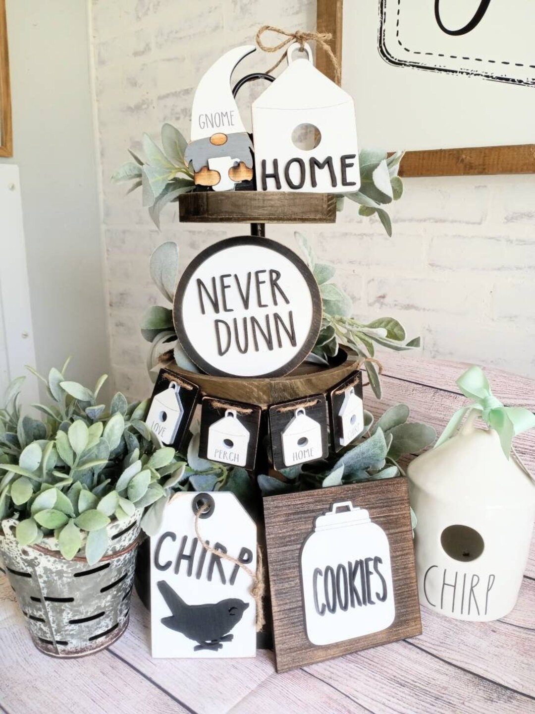 Rae Dunn Tier Tray Decor Rae Dunn Farmhouse Gnome Tier Tray Decor ...