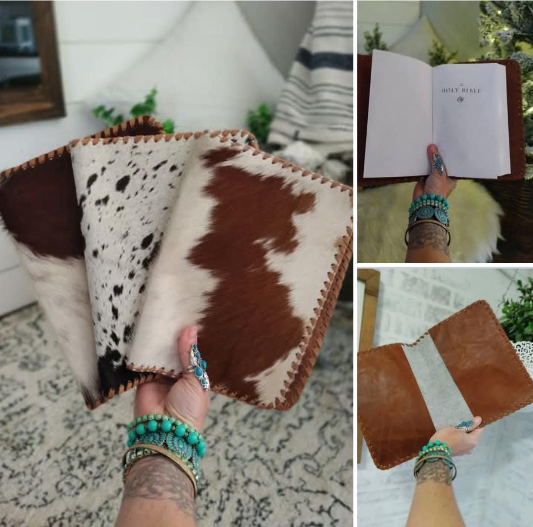 Cowhide Bible Cover. Bible Cover. Cowhide Book Cover. Cowhide. Hair on ...