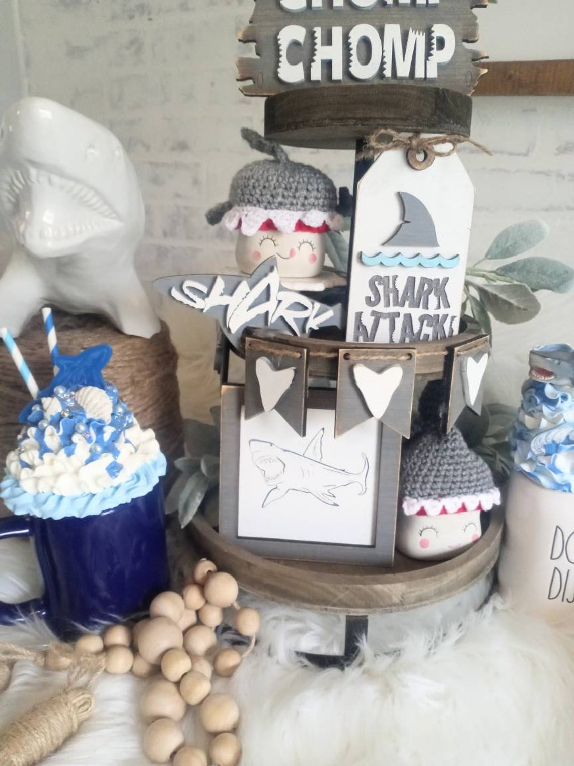 Shark Tier Tray Decor.mini Signs. Shark Birthday Signs. - Etsy