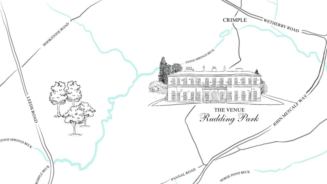 Bespoke Digital Hand Drawn Wedding Venue Map - One Venue Only | Save ...