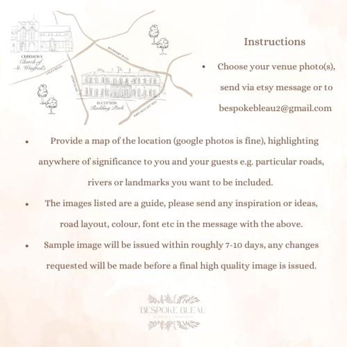 Bespoke Digital Hand Drawn Wedding Venue Map - Two+ Venues | Save the ...