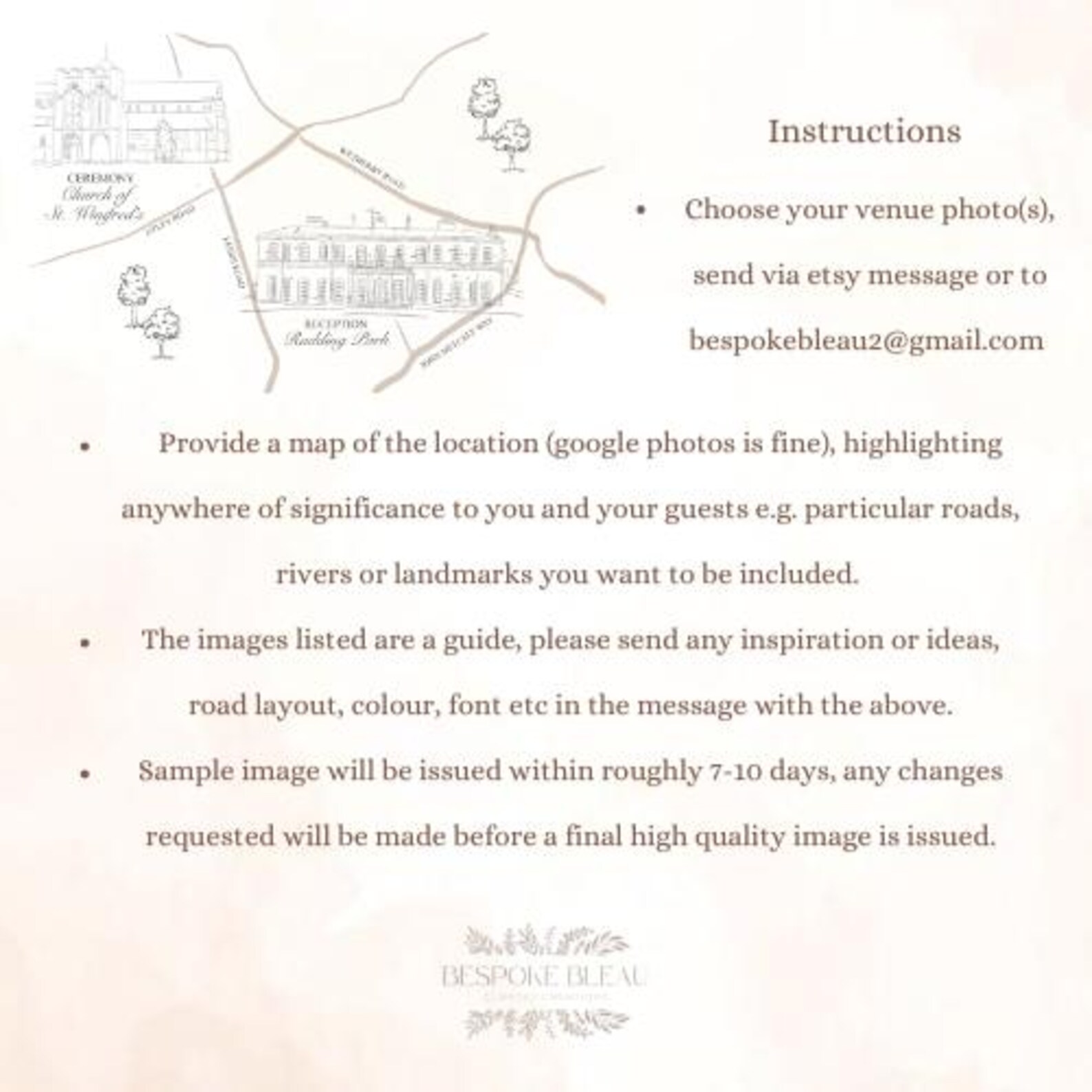 Bespoke Digital Hand Drawn Wedding Venue Map - Two+ Venues | Save the ...