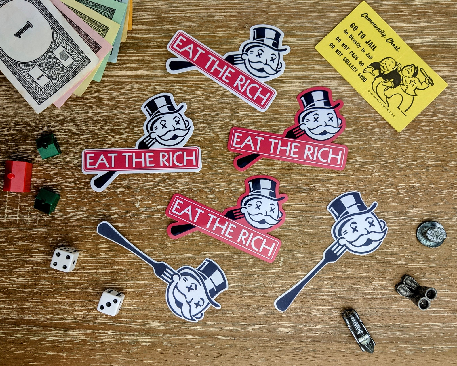 Eat The Rich Sticker Monopoly Guy Alta calidad Laminado | Etsy