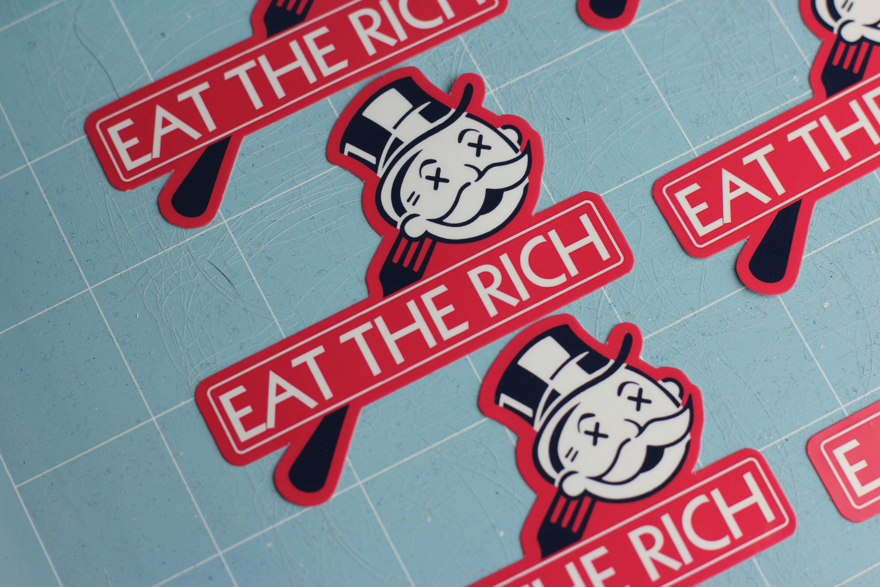 Eat The Rich Sticker Monopoly Guy Alta calidad Laminado | Etsy
