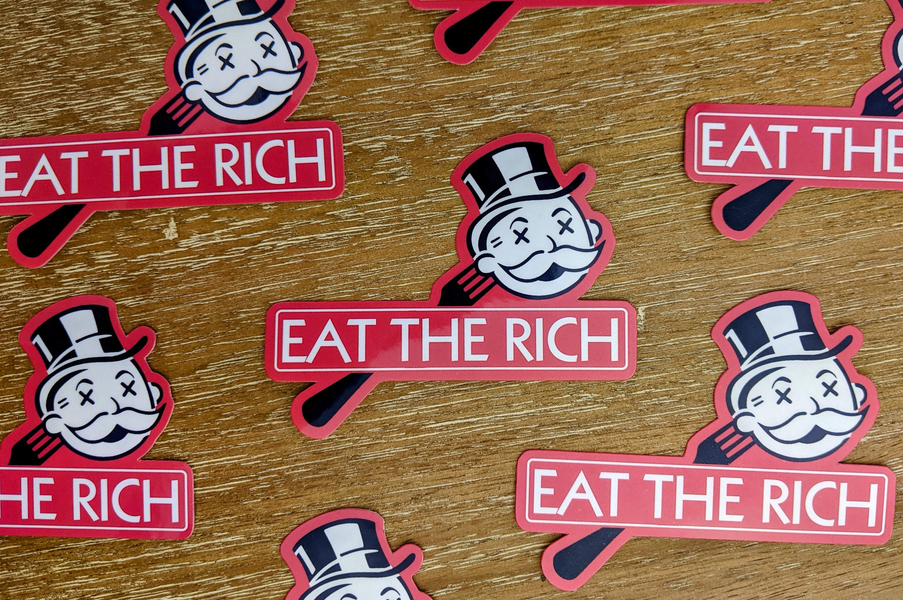 Eat The Rich Sticker Monopoly Guy Alta calidad Laminado | Etsy
