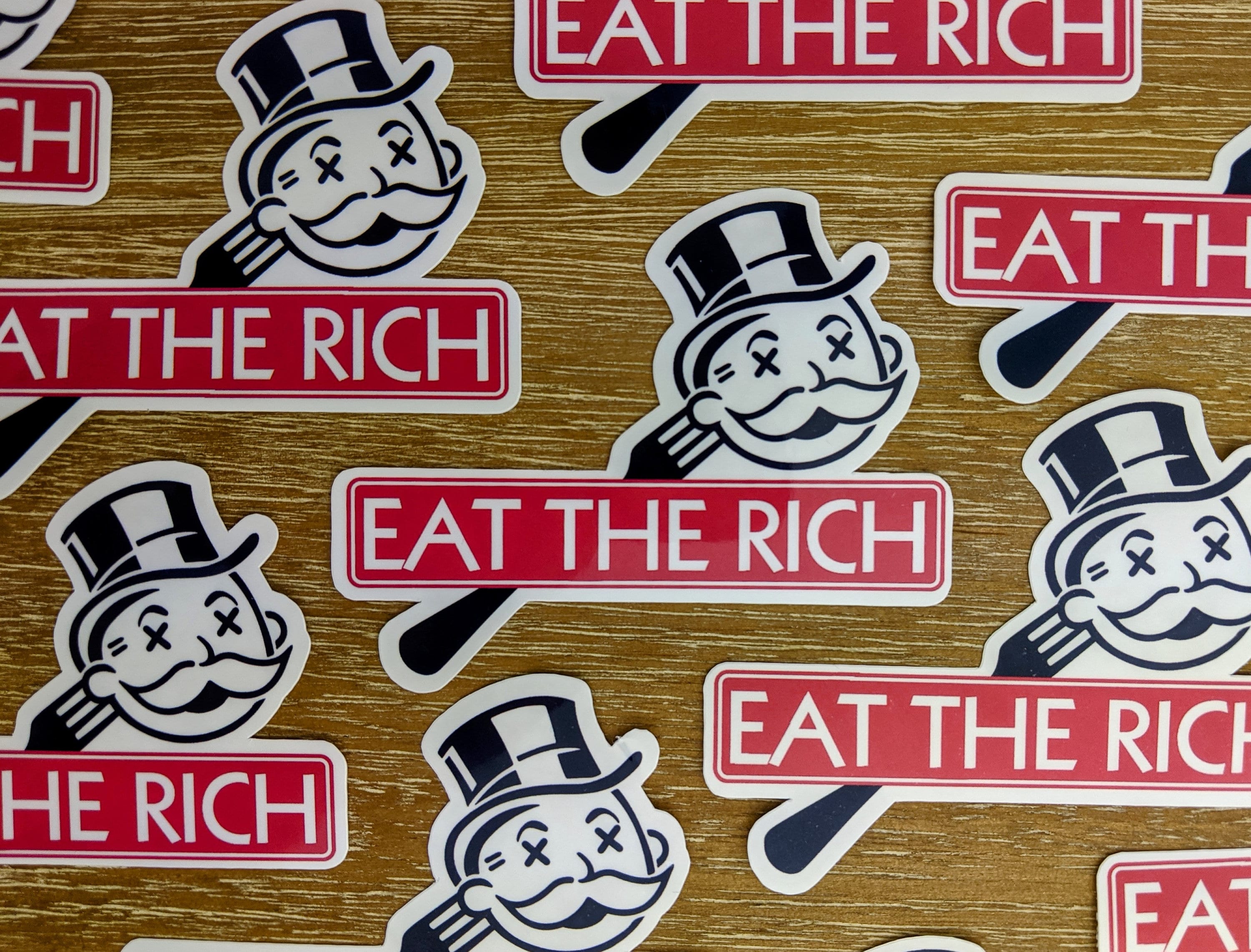 Eat The Rich Sticker Monopoly Guy Alta calidad Laminado | Etsy