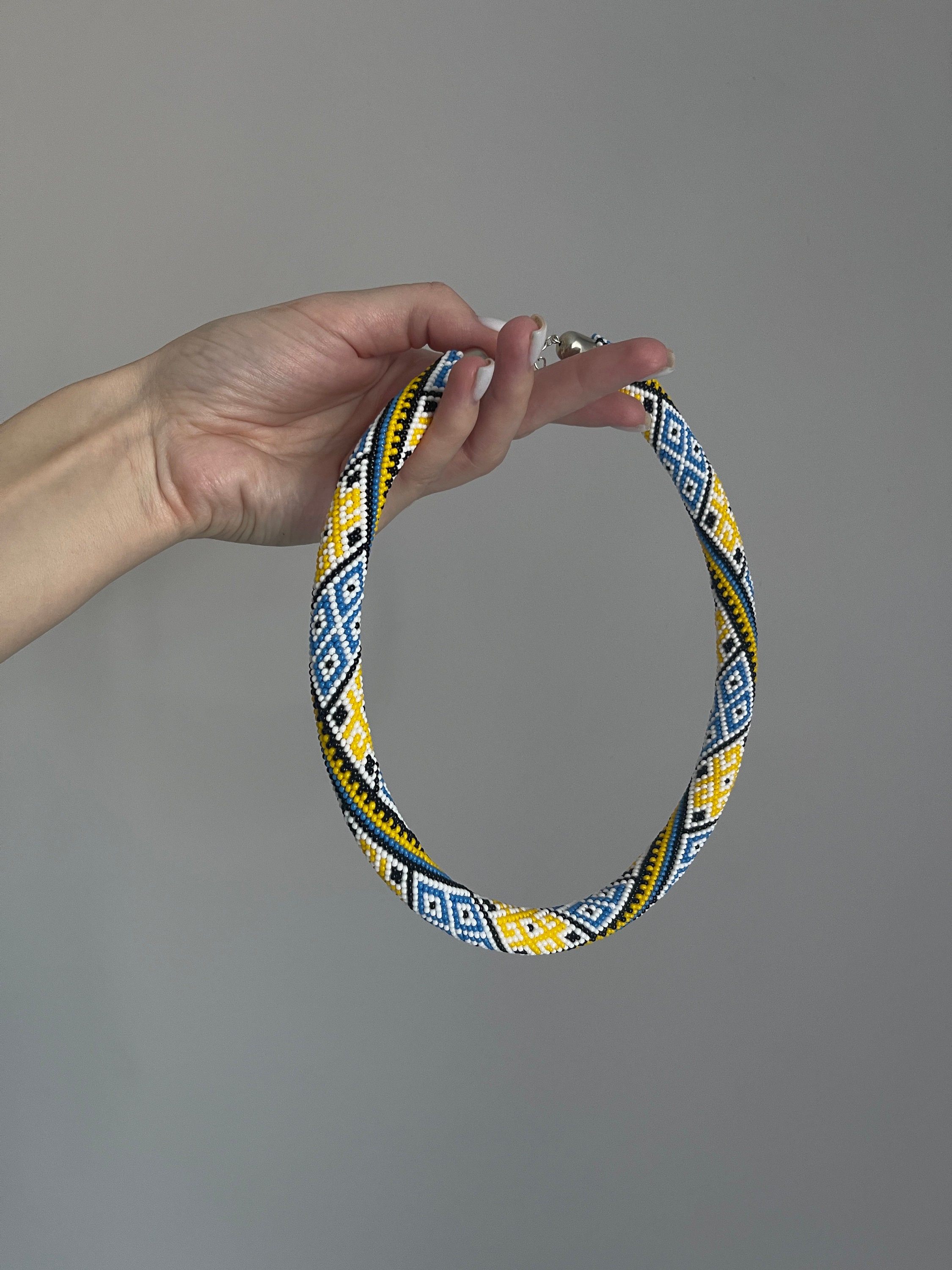 Ukrainian Necklace Ukrainian Embroidery Beaded Jewelry Crochet Necklace ...