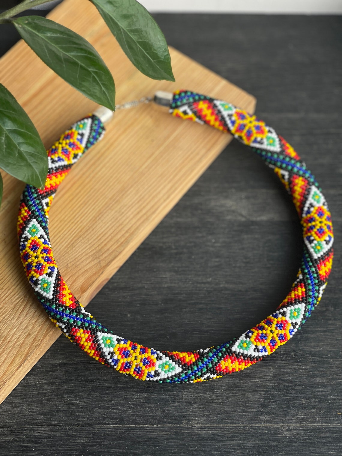 Ukrainian Necklace Ukrainian Embroidery Beaded Jewelry Crochet - Etsy