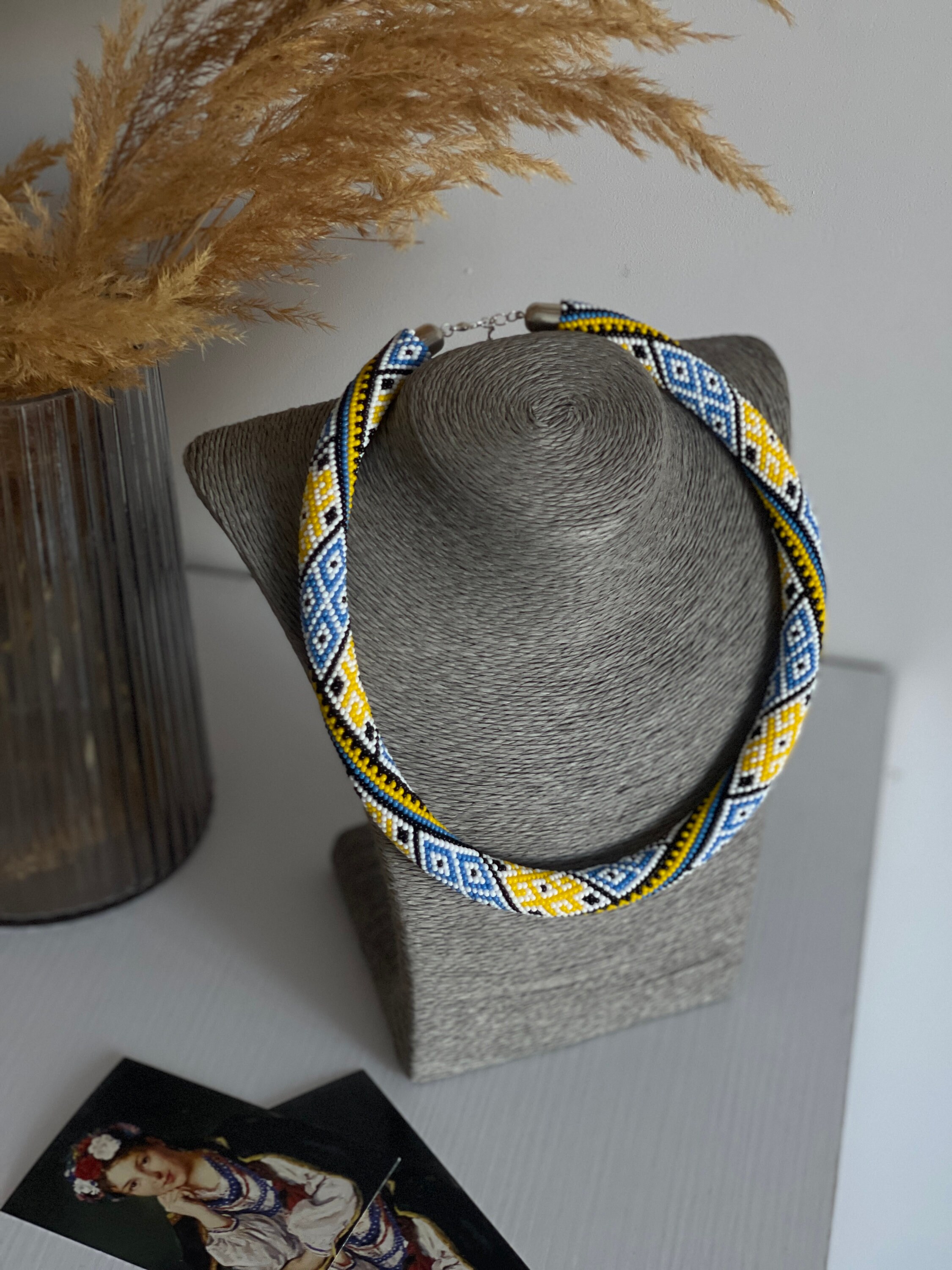 Ukrainian Necklace Ukrainian Embroidery Beaded Jewelry Crochet Necklace ...