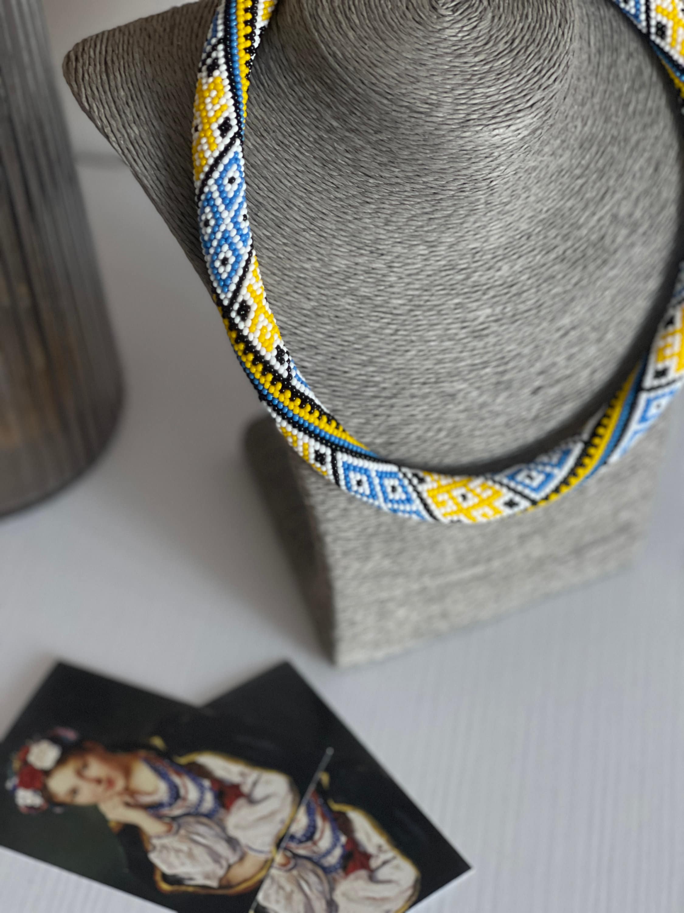 Ukrainian Necklace Ukrainian Embroidery Beaded Jewelry Crochet Necklace ...