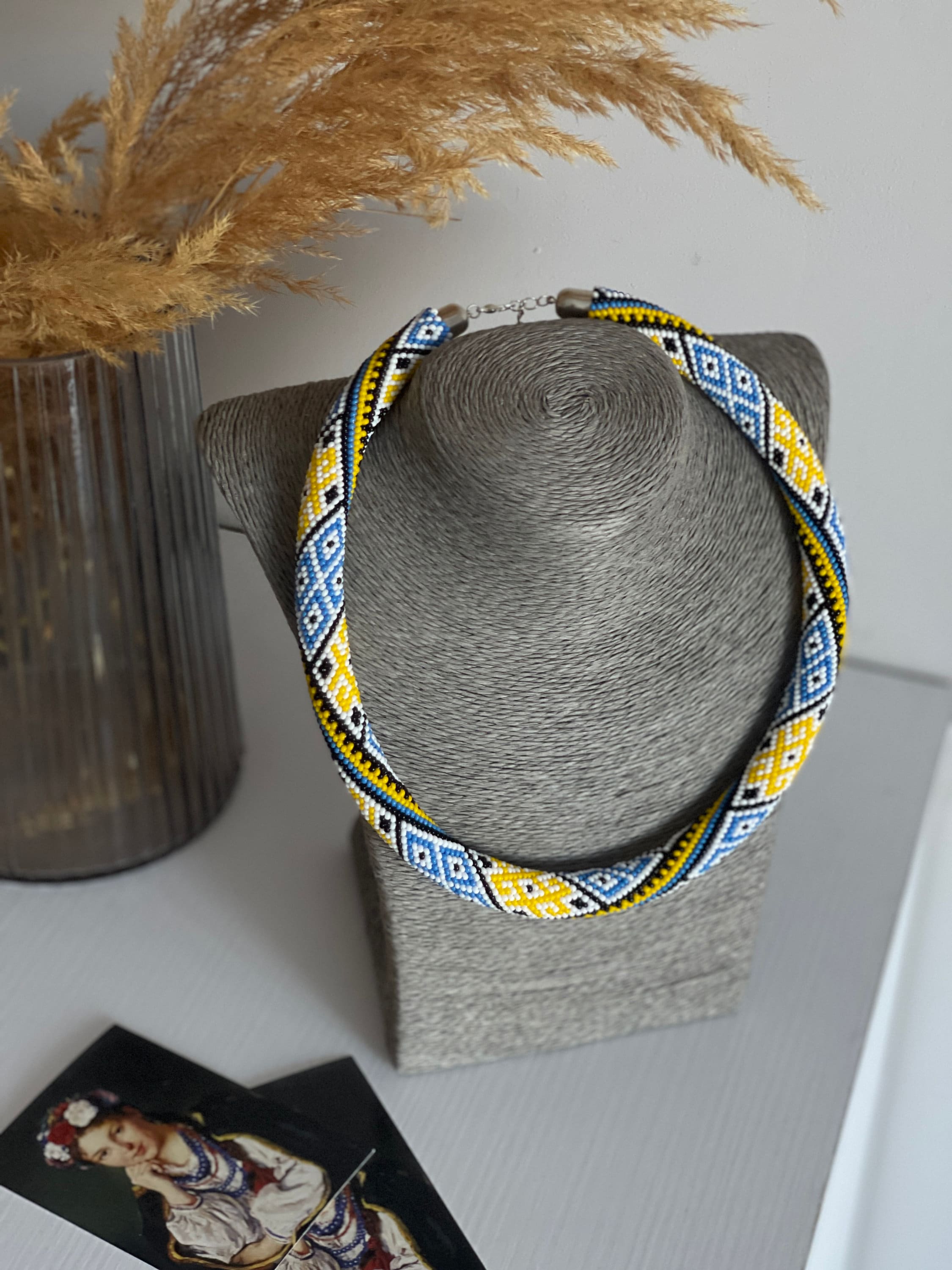 Ukrainian Necklace Ukrainian Embroidery Beaded Jewelry Crochet Necklace ...