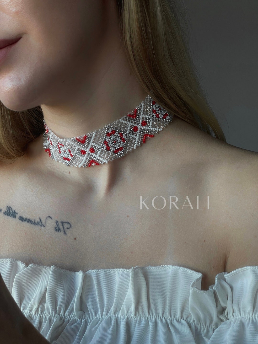 Ukrainian Traditional Necklace Beaded Collar Silyanka Seed Bead Gerdan ...