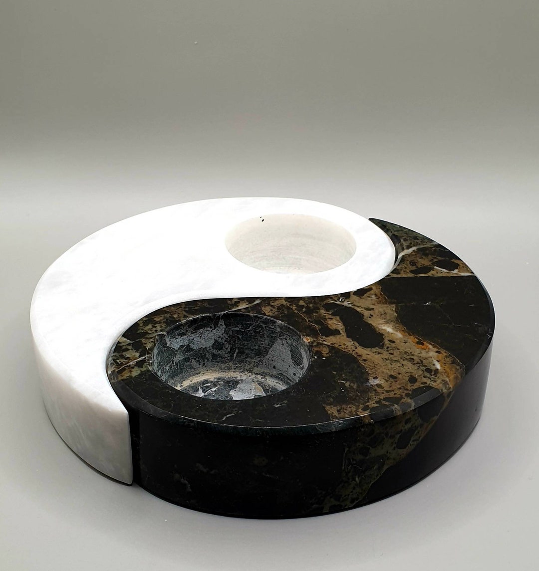 Black & White Onyx Ying Yang Tea Light Holders 12cm - Etsy