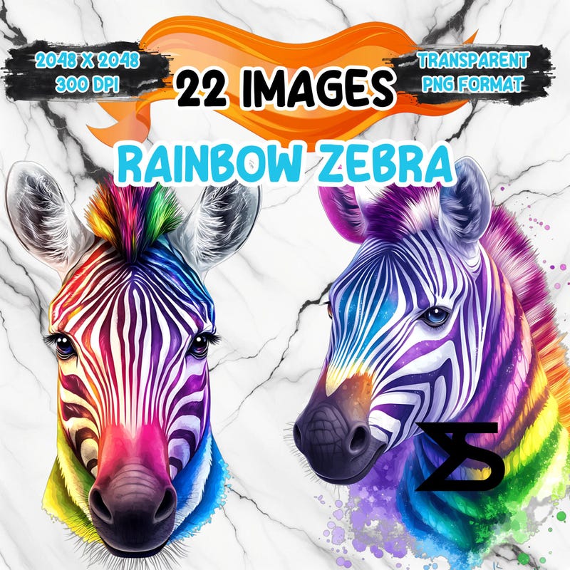 Rainbow Zebra Print - Etsy