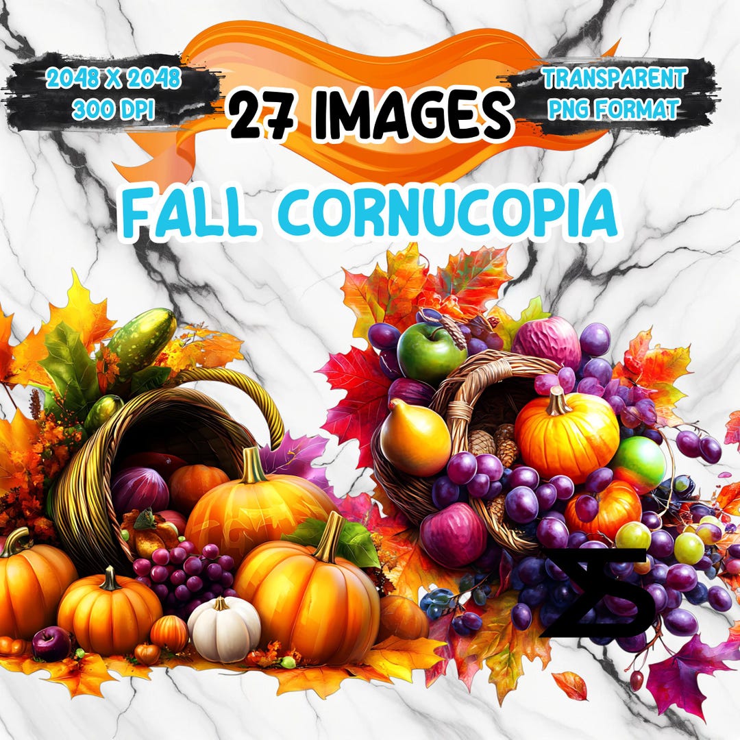 Fall Cornucopia Clipart Bundle, Instant Download, kommerzielle Nutzung ...