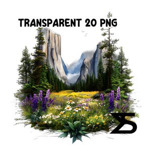 Watercolor Yosemite Landscape PNG Image With Transparent Background ...