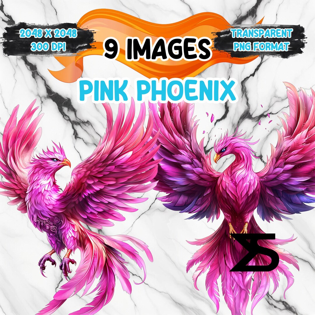 Watercolor Pink Phoenix PNG Image on Transparent Background, Digital ...