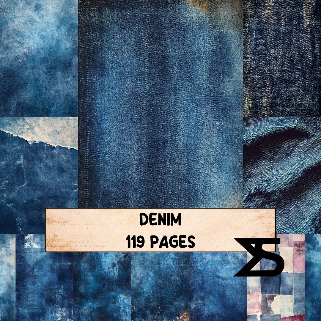 Denim Vintage Junk Journal Kit With Blue Jean Ephemera Fabric Scraps ...