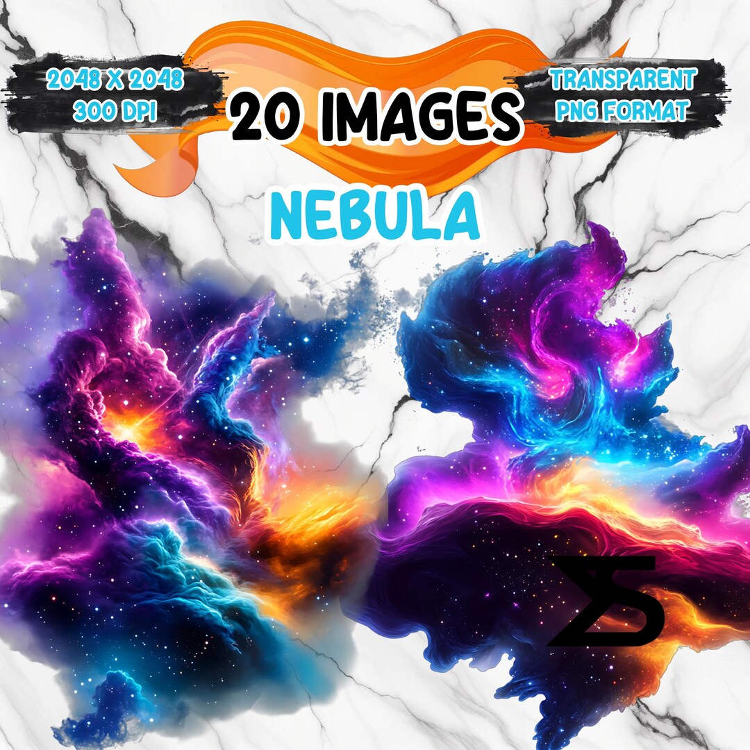 Watercolor Nebula PNG Image on Transparent Background, Digital Sticker ...