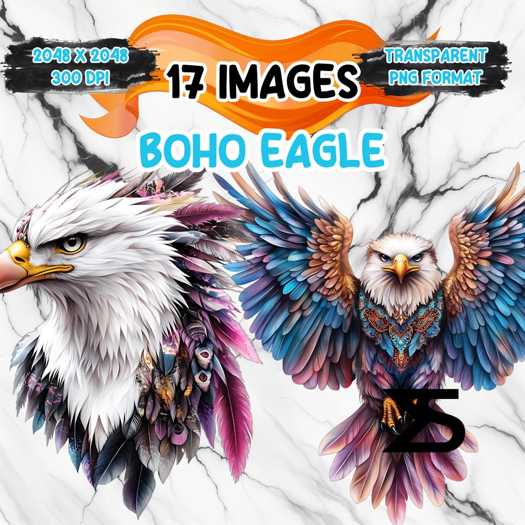 Watercolor Boho Eagle PNG Image on Transparent Background, Digital ...