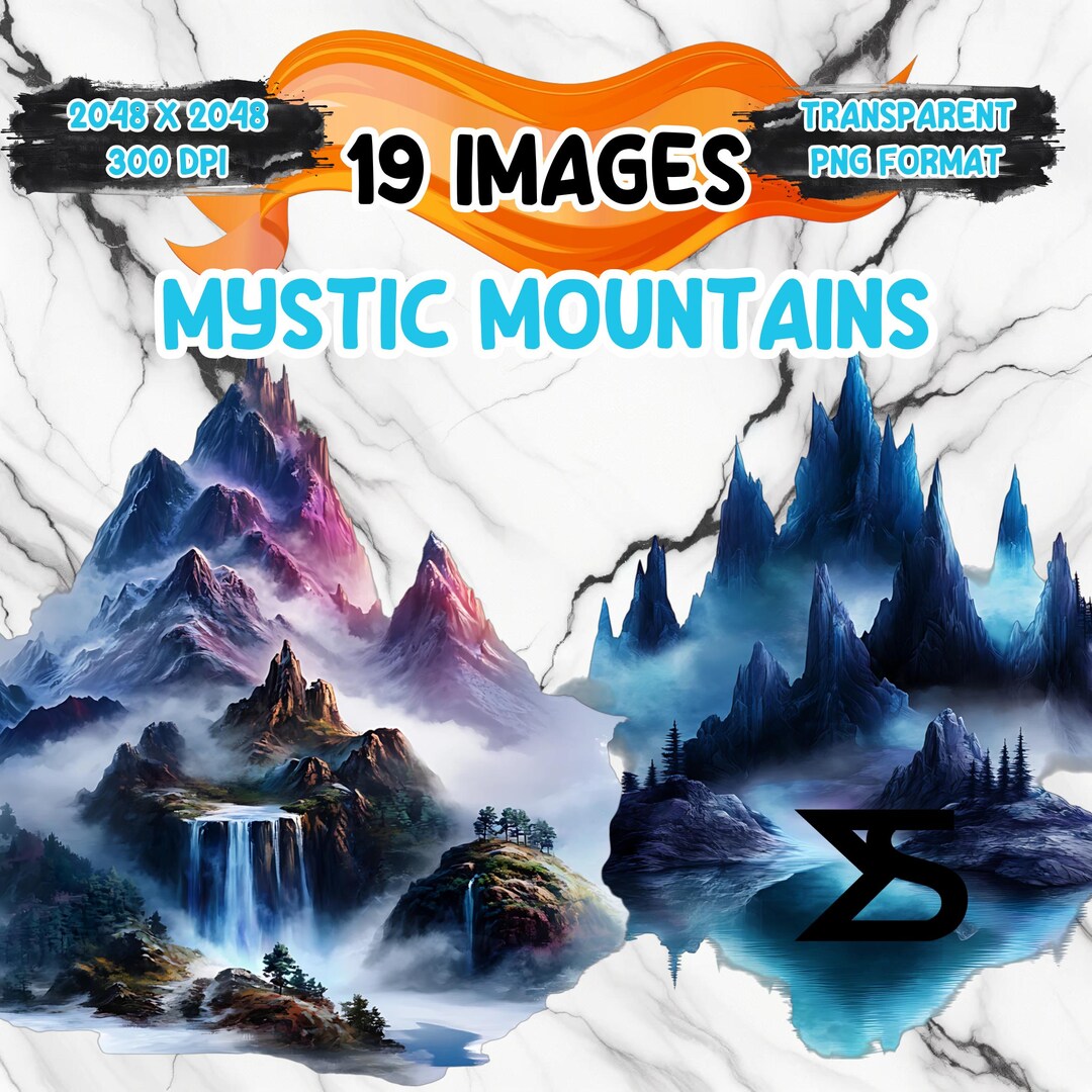 Watercolor Mystic Mountains PNG Image on Transparent Background ...