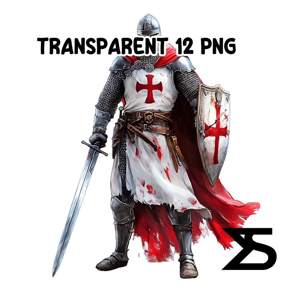 Watercolor Knight Templar PNG Image on Transparent Background, Digital ...