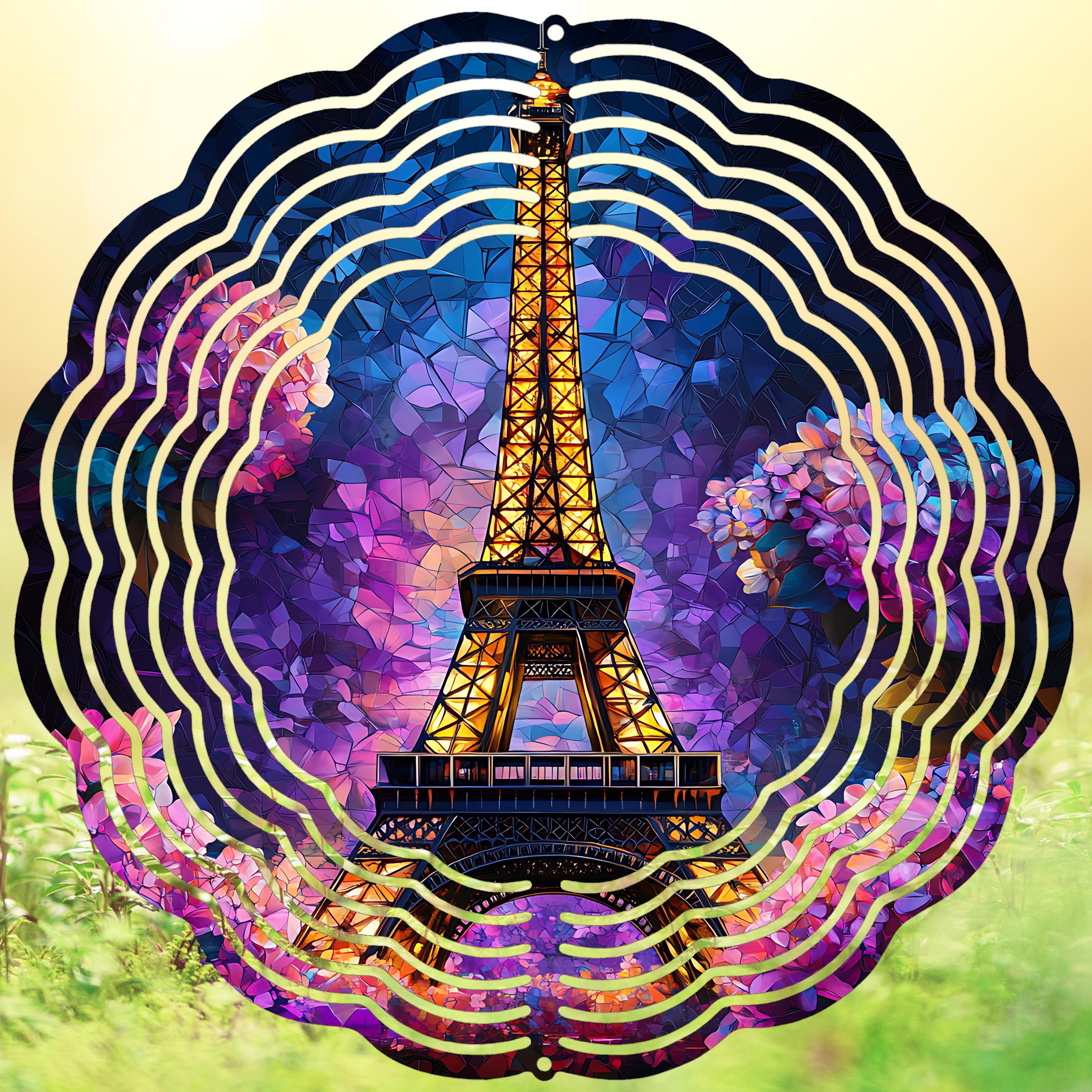 Paris Wind Spinner PNG Sublimation Design, Wind Spinner Design PNG ...