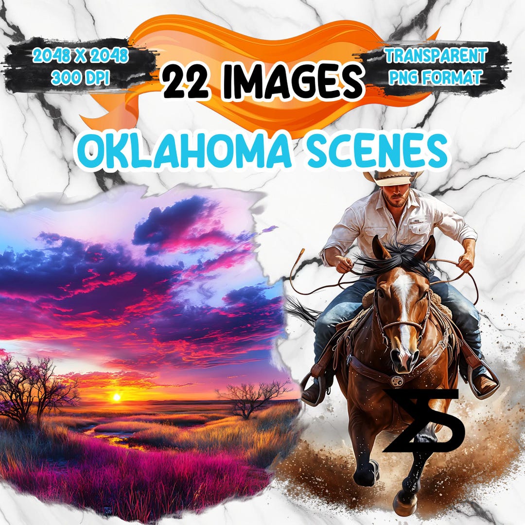 Watercolor Oklahoma Scenes PNG Image, Oklahoma Clipart Bundle ...